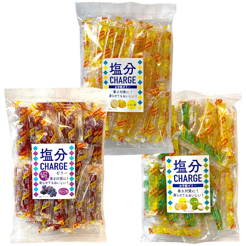 Amazon.co.jp: 坂製菓 塩分チャージゼリー 3種 （ レモン/グレープ